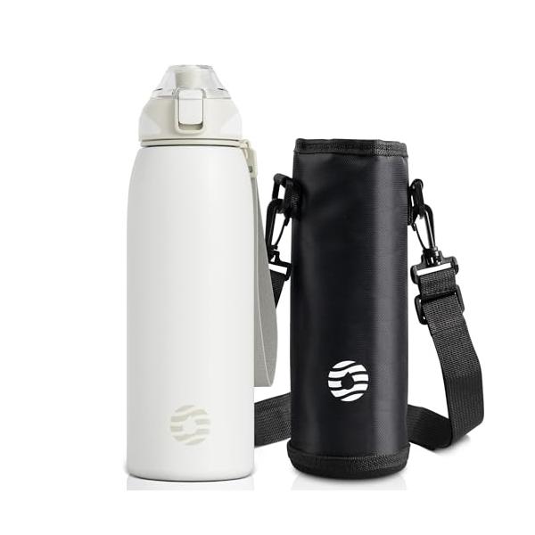 ホワイト/1000 ml/-・Color:ホワイトSize:1000 ml・抜群の保温・保冷保温効力:63度以上(6時間)/保冷効力:11度以下（12時間）。保冷・保温に優れた真空断熱二重構造の水筒なので飲みごろ温度を長く楽しめます。シンプ...