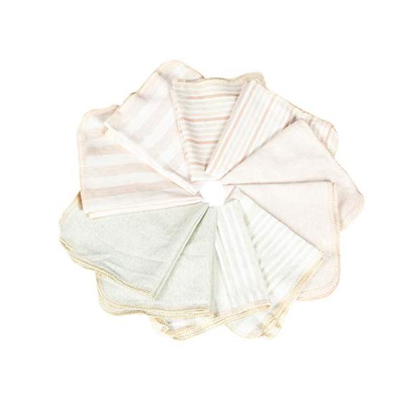 ・オーガニックコットン 25*25cm 10枚 ハンカチ -10・【オーガニックコットン】通気性が抜群 、有機栽培され、加工の過程でも化学処理をせずにつくられた綿。・オーガニックコットンを使用しているのでお子様の弱いお肌に優しいです・【柔ら...