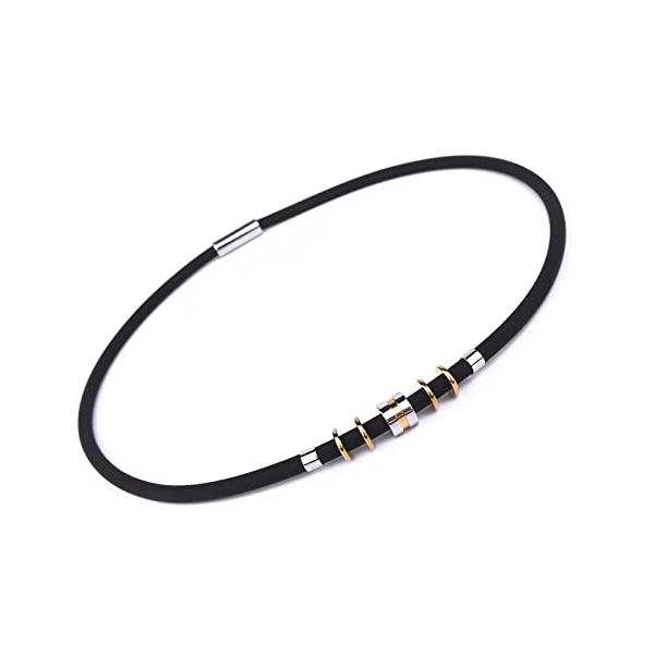 ネックレス・ 50CM ・・Size:50CM・【サイズ】長さ：45CM-50CMは人体工学による快適な長さで、どんなスタイルの方でもつけられます。・【素材】素材はシリコンと316Lのステンレスから作成され、シリコンの内部はゲルマニウムとチ...