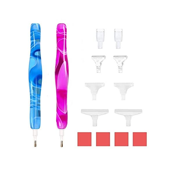 ピンク/Medium/ZL・Color:ピンク・?セット内容樹脂ペン 2個（レッド、ブルー）、粘土4個、交換用ペン先8個。・?高品質材料このダイヤモンドペインティングペンは、樹脂材料を使用しており、非常に堅牢で耐久性があります、錆びにくく変...