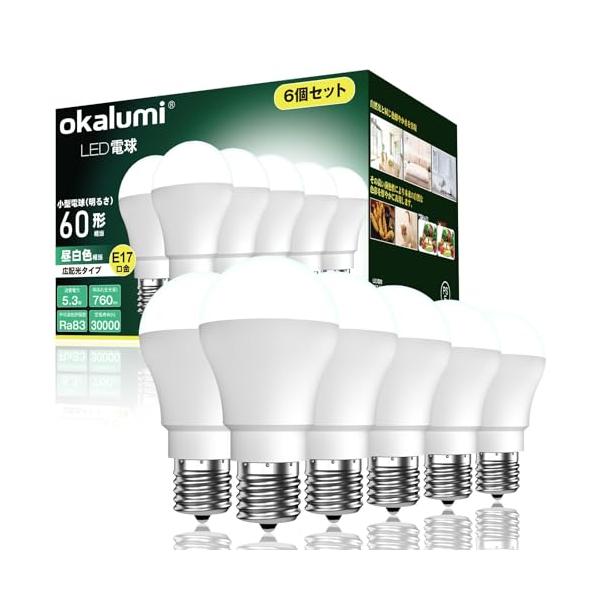 昼白色/-/OST-M5-50・Color:昼白色・パッケージ個数:6・2020改良版ネック部分はスリムなミニクリプトン電球同等形状を実現（外径:35mm/長さ:71mm）。改良されたLED電球の根元（首）部分は約Φ19.2mmしかない，ネ...