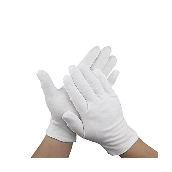 ・白  ・【仕様】素材：コットン。セット内容：3双セット。サイズ：Free Size，長約22cm，幅約9cm。・【肌触りが柔らかい】肌にやさしい天然素材100％綿で、吸汗性に優れ、肌触り＆履き心地が良いので快適にご利用いただけます薄手手袋...