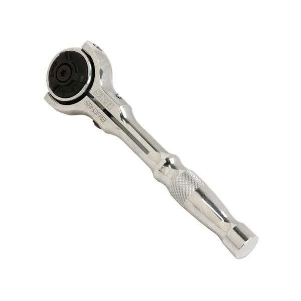 差込角9.5mm/六角対辺6.35mmシルバー/-/SRH3FRB・Style:差込角9.5mm/六角対辺6.35mm・パッケージ個数:1・特徴1:ラチェットハンドルとラチェットドライバーの1本2役・特徴2:首振り自在&amp;コンパクトヘ...