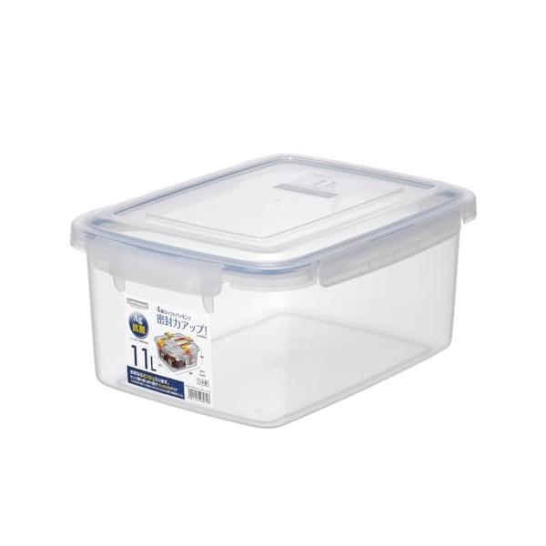 透明/11.0L(米:約10kg)/B-2897 KN・Size:11.0L(米:約10kg)・パッケージ個数:1・４辺ロックでしっかり密閉4方向から均等にロックする安心設計。水漏れやニオイ漏れを防ぎ、お米や水気のある食品の保存にも最適です...