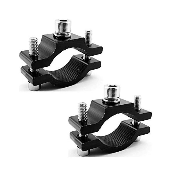 ・黒2 Φ18〜Φ30mm 黒 ・・Color:黒2・【商品仕様】材質：アルミニウム合金、耐食性に優れている、耐摩耗性も高いです。重量：94g；パッケージ内容：スタンド×2。・【適用範囲】パイプ約18mm-34mm対応可能。取り付けのスペー...