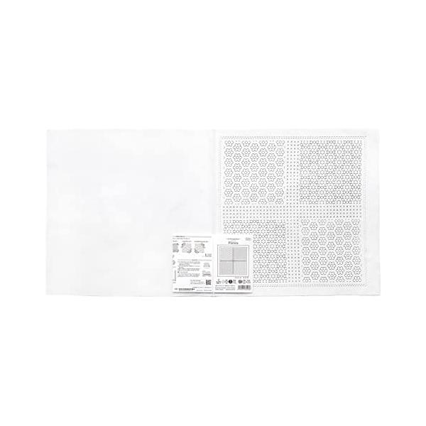 かわいい・ホワイト  H-1111・一目刺しの花ふきん・大人かわいい図案デザイン・パックの内容　刺し子木綿・作り方説明書・出来上がりサイズ　約34ｃｍ×34ｃｍ