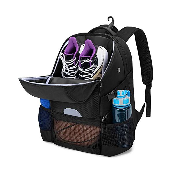 リュックサックブラック/ワンサイズ/-・球コンパートメントバスケットボールリュックの底には、バスケットボール、サッカー、バレーボールを収納できます。バスケバックパックは、スポーツ用品を整理し、日常の練習や競技に最適です。・収納力抜群パッド入...