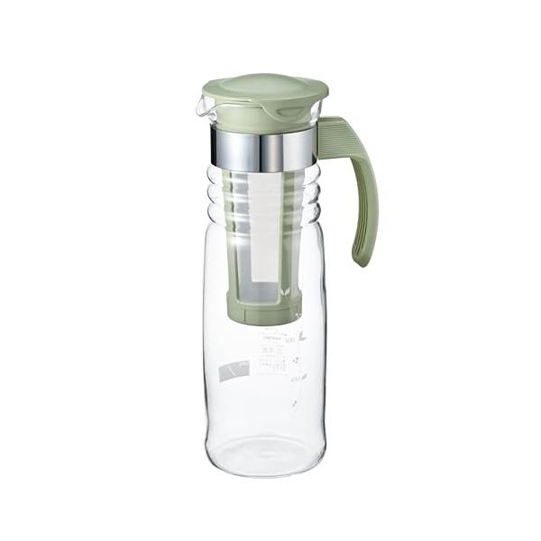 取っ手つきスモーキーグリーン/1.2 L/HCC-12-SG・Size:1.2 LStyle:取っ手つき・パッケージ個数:1・水出し茶ポット かご網茶こしの付いた水出し茶ポット。かご網の茶こしに茶葉を入れ、水を入れます。フタをして冷蔵庫に入...