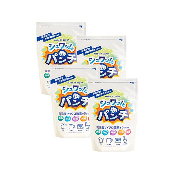 PackageQuantity:4・パッケージ個数:4・洗浄力の高さは 2つの酵素がカギ・いつものお洗濯にシュワッとパンチをプラス・シンクや洗面台の汚れは 軽くこするだけ・溶けやすさを生かして つけ置き洗い