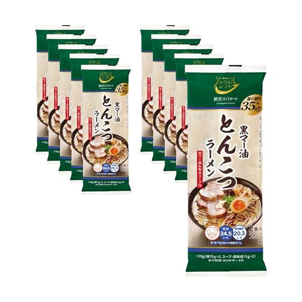 -/170グラム (x 10)/-・FlavorName:とんこつR10個・パッケージ個数:10・美味しく糖質コントロールラーメン本来の美味しさをそのままに麺の糖質35%オフ ()、ヘルシーなとんこつラーメンです。：日本食品標準成分表201...