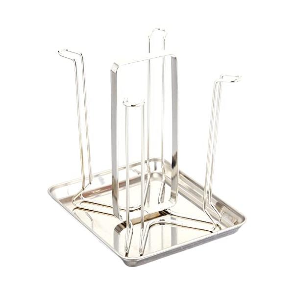 ハンドルシルバー/4客/SUI-6083・PatternName:グラススタンド・パッケージ個数:1・サイズ:16×13.5×15.9cm・材質:ステンレス鋼・生産国:中国・梱包サイズ:13.5×16×16cm
