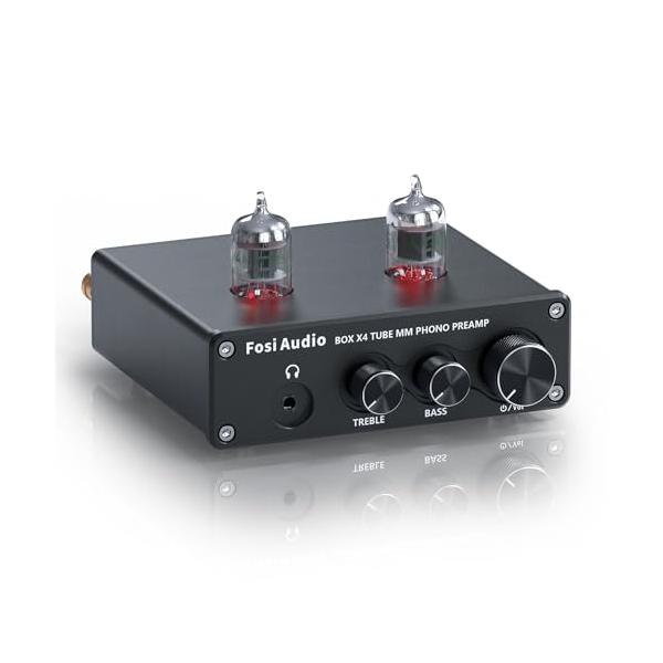 ブラック/-/BOX X4・Model:BOX X4・アップグレード版：Fosi Audio BOX X2からアップグレードされました。圧倒的な高音質を実現する次世代フォノプリアンプです。・6J1 真空管MMフォノプリアンプ：BOX X4フ...