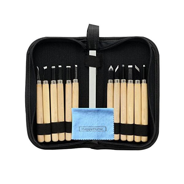 彫刻刀よく使う刃先12本セットです。#1200砥石、収納ケース、クリーニングクロス付き・彫刻、木工、DIY、伝統工芸、美術などに適したセットです。・切れ味もよく、日用大工、木工、版画、木彫りなどにお勧めです。・それぞれ形サイズが違うので、場...