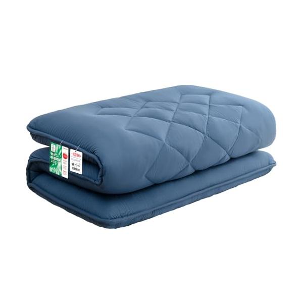 ネイビー/シングル/-・Size:シングルColor:ネイビー・??(1)商品サイズ：幅約100cm×奥行約210cm×高さ約10cm(ウレタンフォーム5cm入り)(2)商品重量：約4.5kg(3)材質/表地：ポリエステル100%(ピーチス...