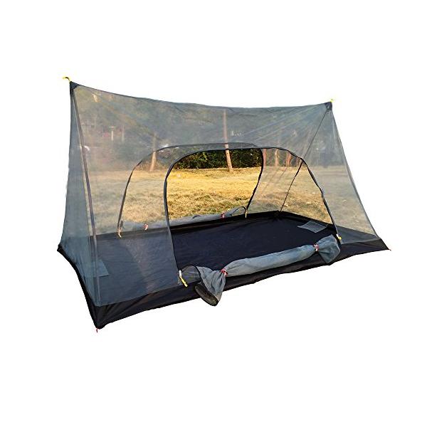 ・正面にドア配置（2ヶ所）  ・・Color:正面にドア配置（2ヶ所）・目が結構細かいので、夜寝る時に羽音で苦しむ方としては必需品、快適な睡眠がとれます。・四隅にペグの輪があるのでペグを打っておけば綺麗に張れてます。二つの出入り口（正面2ヶ...