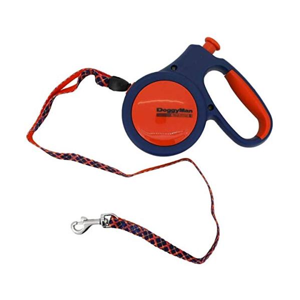 ・レッド&amp;ネイビー M 4976555926255・・Size:MColor:レッド&amp;ネイビー・丸ヒモ5mの伸縮リール式散歩用リード・Mサイズ:体重20kg以下の中型犬用・《ドギーウォーカー》シリーズ・大きめのボタンを「押し...