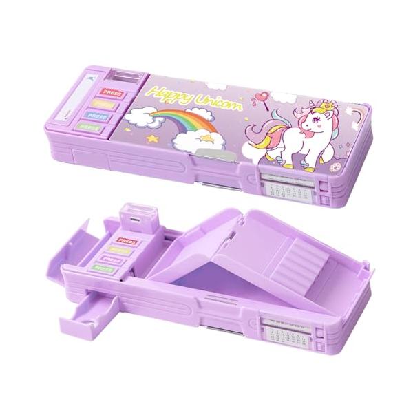 Pc10パープル。/9.6 x 3.5 x 1.4 inches/PC10・Color:パープル。・機能満載当社のインタラクティブペンシルケースは、鉛筆ホルダー、シャープナー、ダブルパスワードロック、小さなコンパートメント、スケジュールを備...