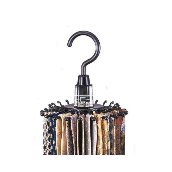 ２０本のネクタイをきれいに収納できるネクタイハンガー、３６０°回転するフックでネクタイを選びやすく、滑り落ち防止ストッパーで使いやすいハンガーです。・サイズ:幅 16.0cm×高さ 16.0cm・材質:ポリプロピレン製