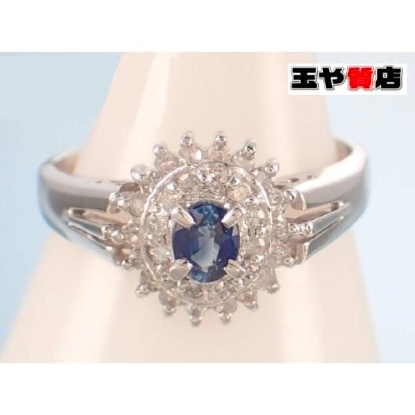 【商品説明】 花芯にブルーカラーのすばらしいサファイヤと周りを2重にダイヤが取り巻いて上品に咲く花がイメージされる指輪です。【材　質】　pt900　サファイヤ　ダイヤモンド　PT 【サイズ】　9号　　　　　　 3.7g【状　態】　新品同様 ...