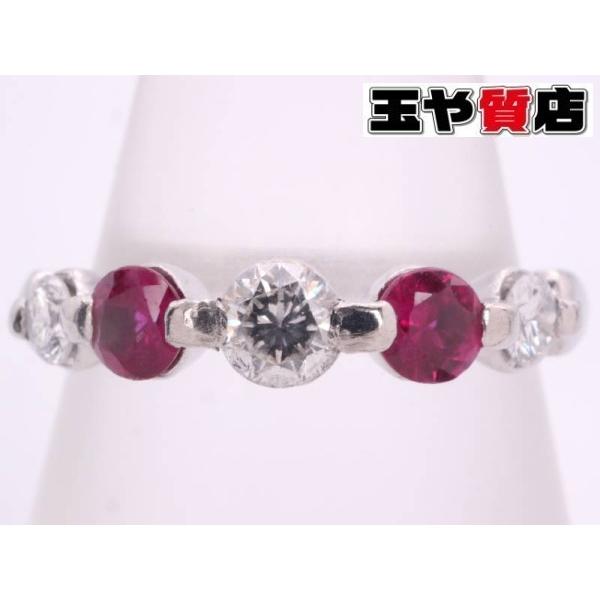 【商品説明】 　ミガキ仕上済みです。リングの裏にカスリキズがあります。【材質】pt900  ルビー  ダイヤモンド【カラー】 　【サイズ】 　14号弱　【重量】4.2g【状態 】　中古Ａ【付属品】 　【お問合せ番号】a0107【社内管理コー...