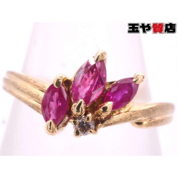 【商品説明】 リングの裏にカスリキズがあります。【材質】18金 YG ルビー ダイヤモンド【カラー】 　【サイズ】 　11号　【重量】2.3g【状態 】　中古Ａ【付属品】 　【お問合せ番号】a1976【社内管理コード】 　85894