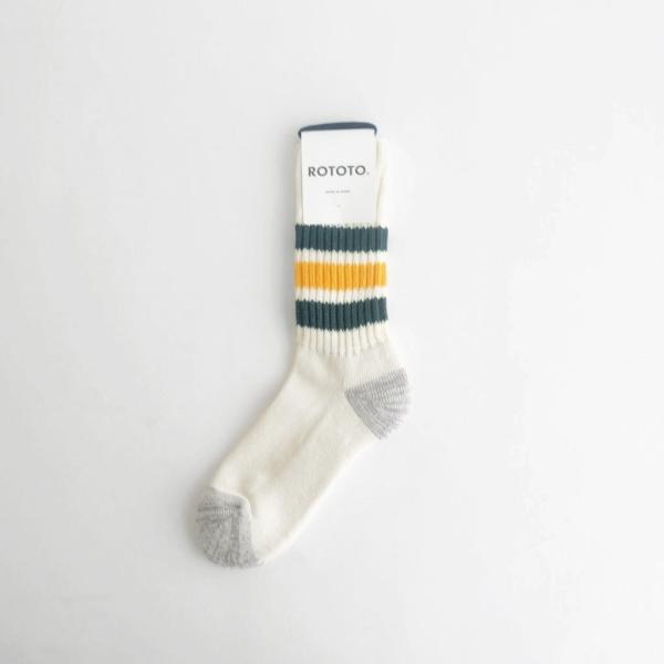 ■ブランド名：ROTOTO ロトト■商品名：COARSE RIBBED OLDSCHOOL CREW SOCKS■型番：R1255-SS26■カラー：D.GREEN/YELLOW■カテゴリ：ユニセックス ファッション小物当店で取り扱う商品は...