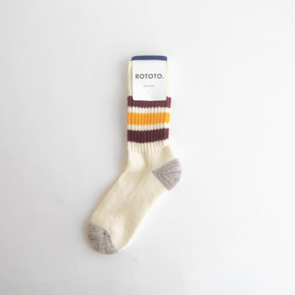 ■ブランド名：ROTOTO ロトト■商品名：COARSE RIBBED OLDSCHOOL CREW SOCKS■型番：R1255-AW25■カラー：BORDEAUX/YELLOW■カテゴリ：ユニセックス ファッション小物当店で取り扱う商品...