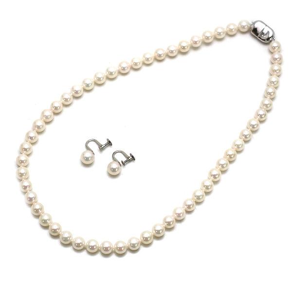 ブランド 田中貴金属商品名 パールチョーカー&amp;イヤリング宝石名 真珠《チョーカー：7.0mm〜7.5mm/イヤリング：7.5mm〜8.0mm》素材 SV/Pt900サイズ チョーカー全長：約42cmイヤリング：約 横0.7cm×縦1...