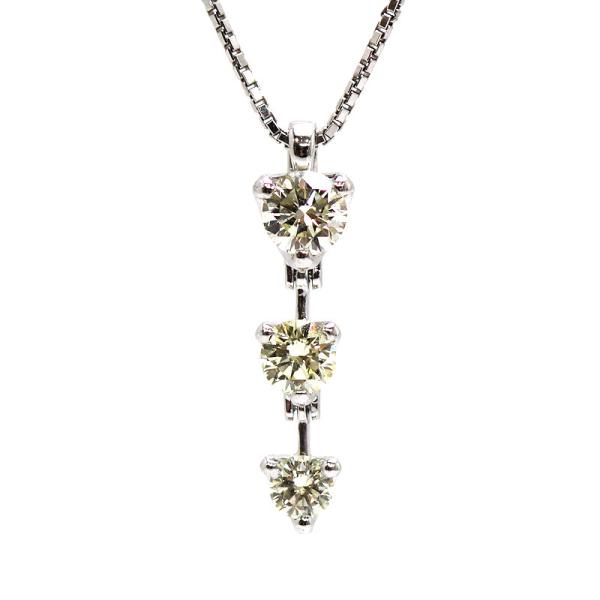 TASAKI / タサキトリロジーネックレス宝石名：ダイヤモンド《0.46ct》素材：Pt850/900（プラチナ）サイズ：チェーン42cm　トップ1.7cm重さ：約3.4g付属品 -状態：ABランク(USEDにより若干の小キズはございます...