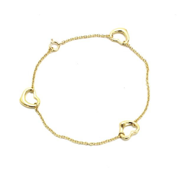ブランド Tiffany&amp;Co. / ティファニー商品名 3連オープンハート ブレスレット素材 K18YG(18金イエローゴールド)サイズ 腕回り：約18.5cmモチーフ：約 横1.0cm×縦0.9cm重さ 約4.1g付属品 ジュエ...