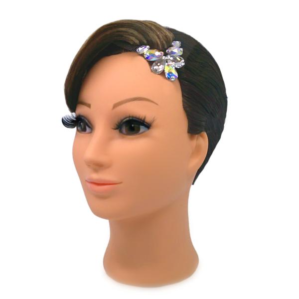 ボールルームヘア　オーナメント顔周りの髪　ボリュームアップ！【つけ方】周りのネット部分をヘアピン（スモールピン）で留めてください。