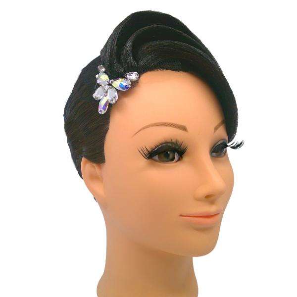 ボールルームヘア　オーナメント顔周りの髪　ボリュームアップ！【つけ方】周りのネット部分をヘアピン（スモールピン）で留めてください。