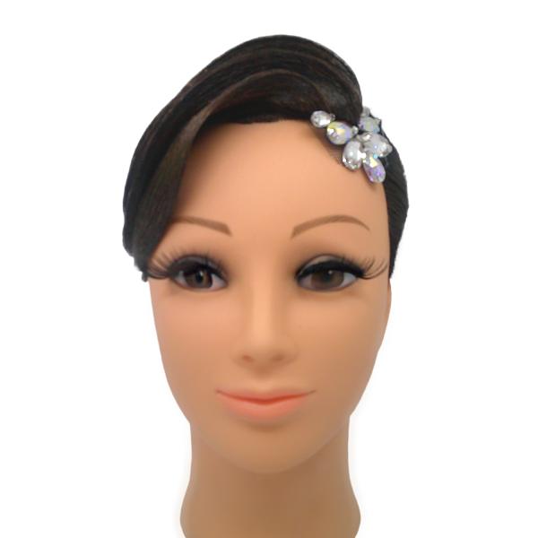 ボールルームヘア　オーナメント顔周りの髪　ボリュームアップ！【つけ方】周りのネット部分をヘアピン（スモールピン）で留めてください。