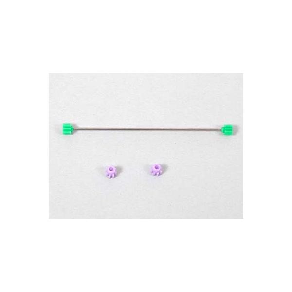 マシンのスピードアップに効果の高い回転系パーツの軽量化。中でもモーターパワーをフロントに伝達するプロペラシャフトは駆動系のポイントです。ステンレス製の中空シャフトに樹脂製ギヤを装着。キット付属のシャフトに比べて約半分の軽さ、しかもスムーズな...