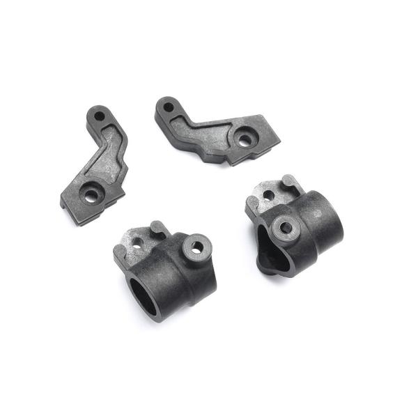 TRF420用アップライト。フロントアップライトの発展性を考慮し、ベアリングハウジング部とアーム部を分割。今後のパーツ展開により、セッティングの幅がいっそう広がります。常にベストなコンディションを保つために、磨耗や疲労したパーツは早めに交換...