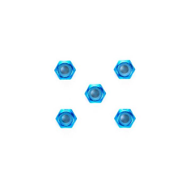 3mmロックナットを使用しているRCカー各車に使えます。薄型のアルミ製のため軽量化に効果的。またブルーアルマイトを施し、ドレスアップ効果も十分です。 ★アルミ製ロックナット