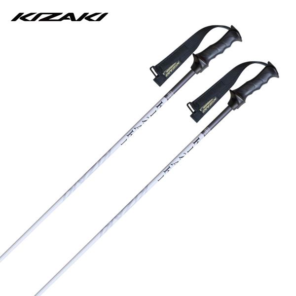 KIZAKI キザキ スキーポール ストック■タイプDM / KPBE-0091COLOR・ホワイト/WTSIZES105,110,115,117,120,123,125/cmSHAFT・4軸カーボン 直径16mmグリップ・KG-D01スト...