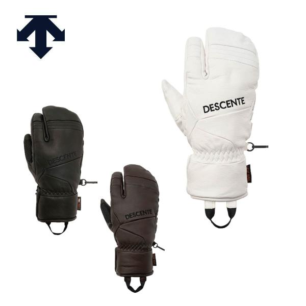 DESCENTE デサント スキーグローブ■DW4FGV54M 3 FINGER MITTEN スリーフィンガーミトン カラー ■WH01/WHT■BK01/BLK■BW01/BRW サイズ S/M/L/O素材・表地：やぎ革・保温性 / 抗...