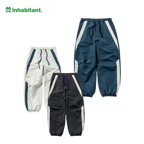 inhabitant インハビタント スキーウェア■ISM24OB50SIDE LINE SNOW PANTSサイドラインスノーパンツ耐水圧：10,000mm素材表:PE100%/裏:PE100%・ウエストアジャスター付COLOR・NAVY...
