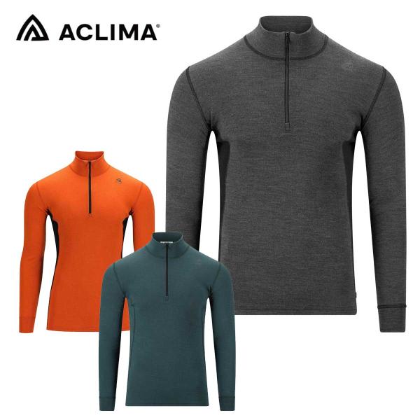 ACLIMA アクリマ スキーウェア アンダー■101736WarmWool mockneck M's ウォームウール・モックネック・メンズ素材・100% メリノウール・Rib: 96% メリノウール 4% Elastaneファンクション・...