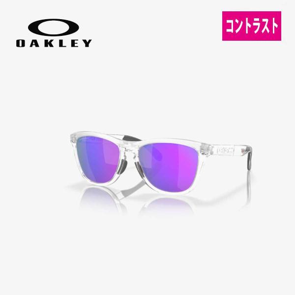 OAKLEY オークリー サングラス■モデル名Frogskins Range(Low Bridge Fit)フレームカラー：レンズカラー■Matte Clear：Prizm Violet/可視光線透過率: 13%日照状況: 明るい光ベース ...