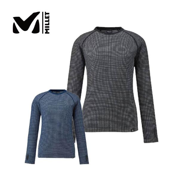ミレー MILLET スキーウェア■ MIV01915 WAFFLE WOOL CRW Wワッフル ウール クルー Wコンピューター編みによる極上の肌触りとフィット感で身体を包む、軽くて暖かいメリノウール混ベースレイヤー・汎用性のあるクルー...