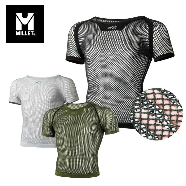 MILLETミレーメンズアンダーウェア■MIV01566DRYNAMICMESHSSドライナミックメッシュショートスリーブ素材・DRYNAMICMESHポリプロピレン66%ナイロン28%ポリウレタン6%COLOR・N0247/BLACK-N...