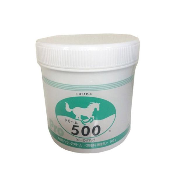 マッサージクリーム　ドリーム500（500g）無香料ウォーミングアップ用マッサージクリーム・馬の油が皮膚の保護作用や血流を良くする働きがあるといわれる点に注目し、マッサージに応用しました。・純粋な馬の油ではなく、クリーム状にすることで、状態...