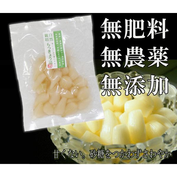 農薬・肥料・堆肥を使わない、究極の農法と言われる自然栽培らっきょうを漬け込みました。化学調味料や添加物は一切使用していません。また、砂糖も使用せず、素材の旨みと発酵の力で、やさしい自然の甘味を実現。漬け原材料として、天日塩（約３％）と自然栽...