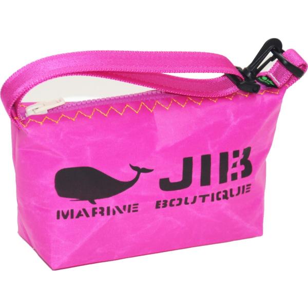 ハンドル付きのコンパクトなポーチ■JIB ハンドルポーチS　HPOSハンドルが付いたミニポーチです。ファスナー脇のジグザグミシン目がアクセント。お財布、スマホ、ハンカチ、、それだけ入れて持ち歩きたいときに重宝します。バッグインバッグとしてや...