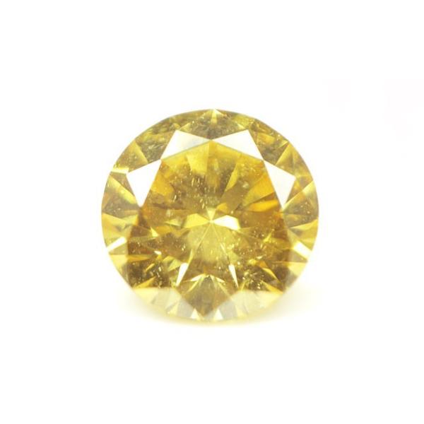 品名：天然イエローダイヤモンド ルース(裸石)カラット：0.123ctカラー：Fancy Deep Yellow 　(ファンシー・ディープ・イエロー)色の起源：natural (天然)クラリティ：I-1カット：Round Brilliant...