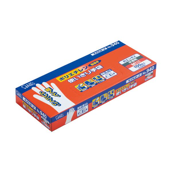 メーカー：エステー　品番：No.940M　【食品衛生法適合】ポリエチレンは油、薬品などに強いため、化学薬品や食品加工に適した左右両用タイプの手袋です。
