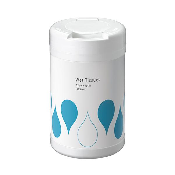 メーカー：オリジナル 　品番：TWT-100K   【ノンアルコール】水が主成分のウエットティッシュ。　　＜片手で取れる吸盤シート付＞<BR>商品はノンアルコールタイプになります。