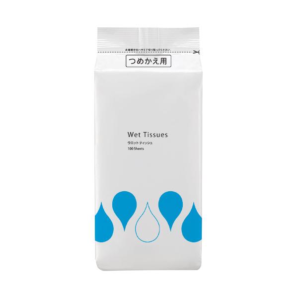 メーカー：オリジナル 　品番：TWT-100P   【ノンアルコール】水が主成分のウエットティッシュ。　　